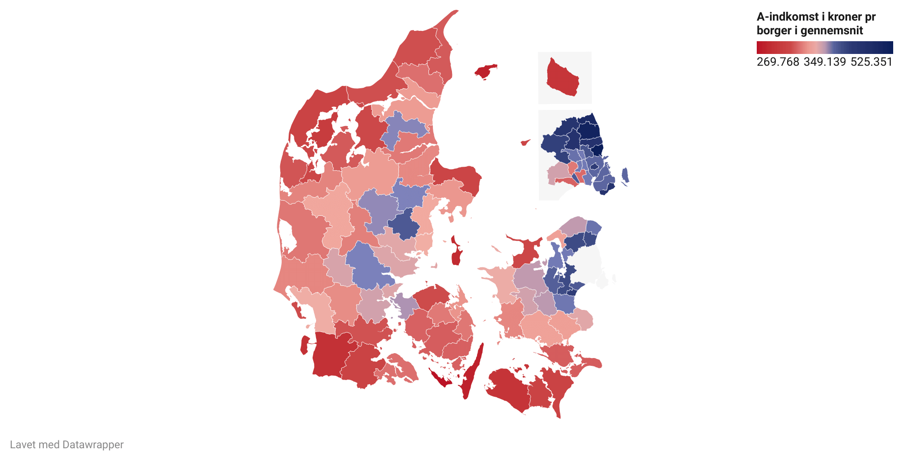 Se kortet: Her er gennemsnitsindkomsten højest - NB Kommune